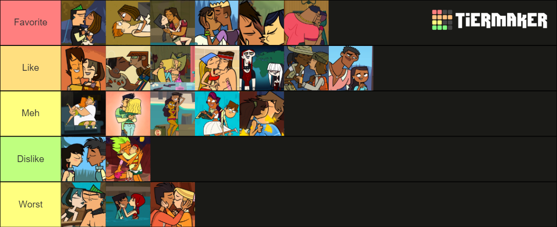 Total Drama Ship (+Fanmade and Reboot) Tier List (Community Rankings) - TierMaker