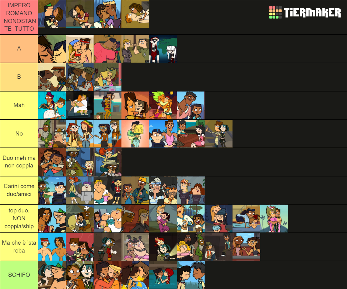 Total Drama Ship (+Fanmade and Reboot) Tier List (Community Rankings ...