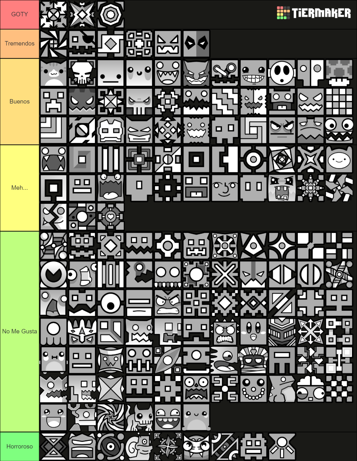 Geometry Dash Cubes Tier List (Community Rankings) - TierMaker