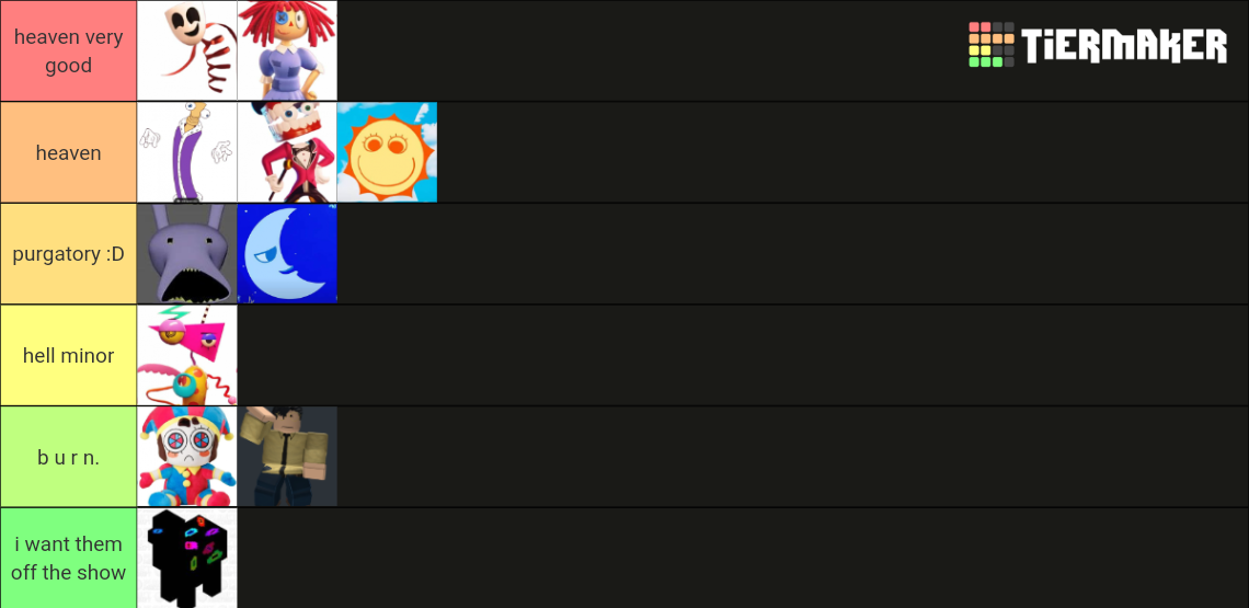 tadc heaven or hell Tier List (Community Rankings) - TierMaker