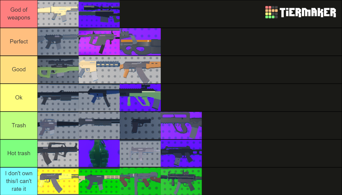 Criminal Tycoon Weapons Tier List (Community Rankings) - TierMaker