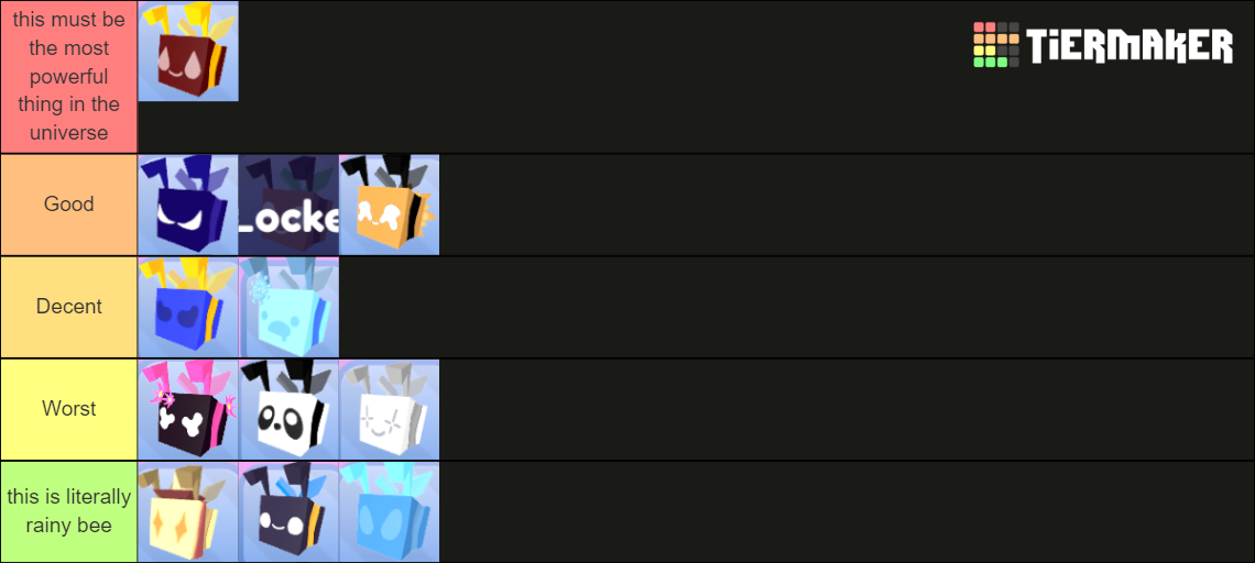Roblox The Bees World Bees Tier List (Community Rankings) - TierMaker
