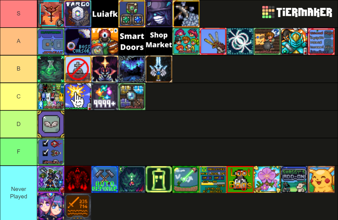 Terraria Mod Tier List (Community Rankings) - TierMaker