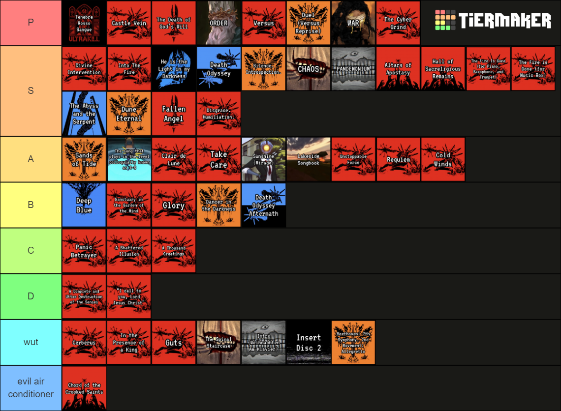 ULTRAKILL OST (P-2 Included) Tier List (Community Rankings) - TierMaker