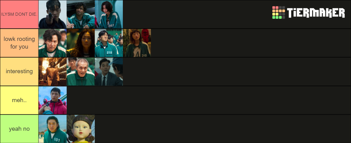 Squid Game Characters Tier List (Community Rankings) - TierMaker