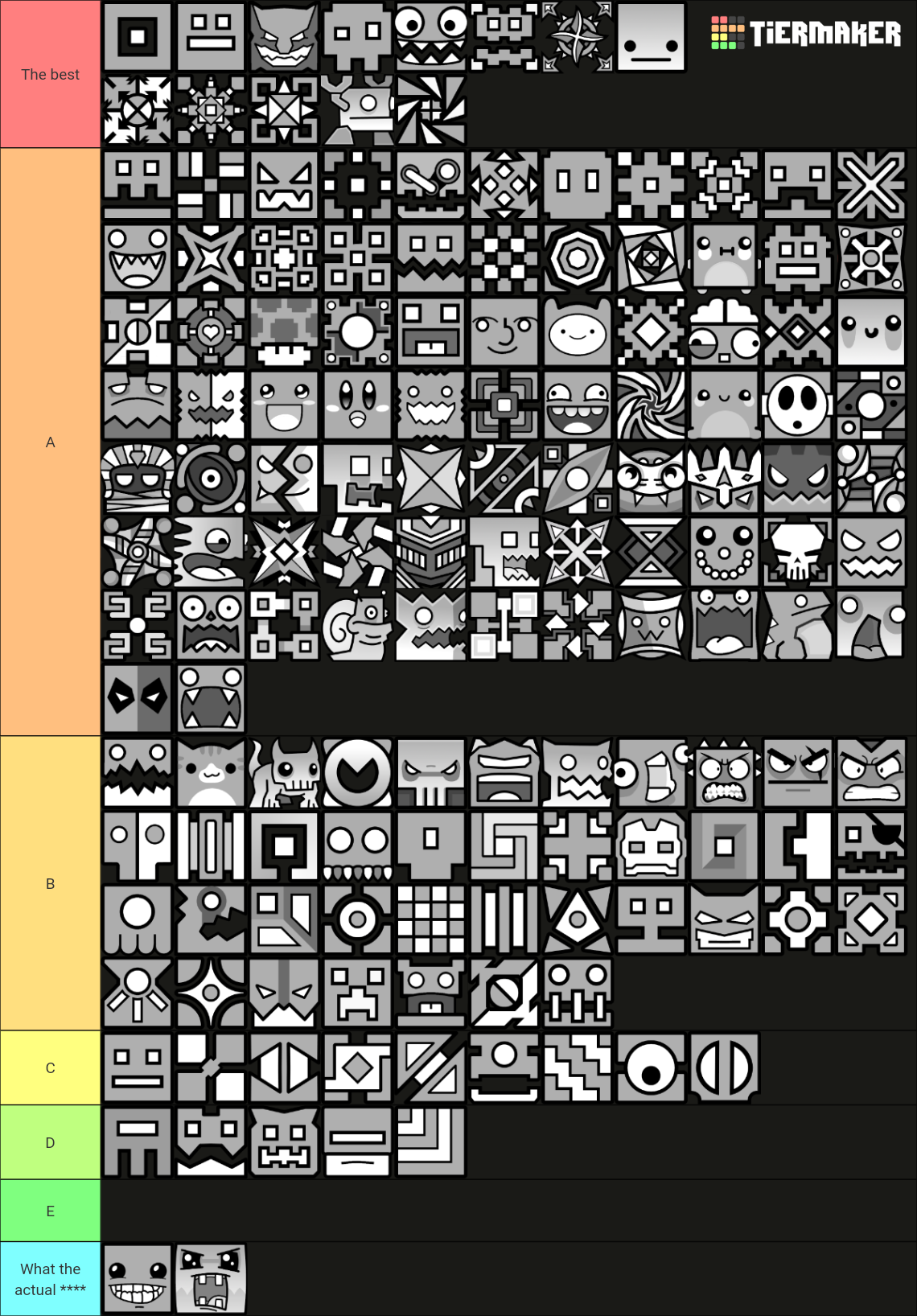 Geometry Dash Cubes Tier List (Community Rankings) - TierMaker