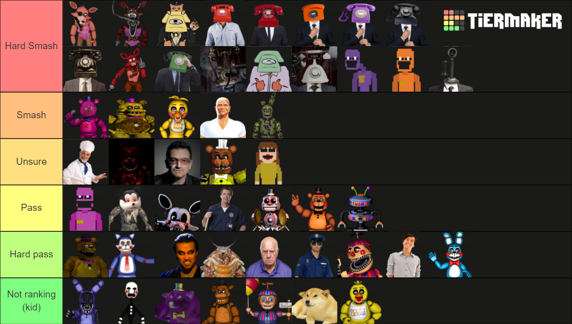 DSAF characters Smash or pass Tier List (Community Rankings) - TierMaker