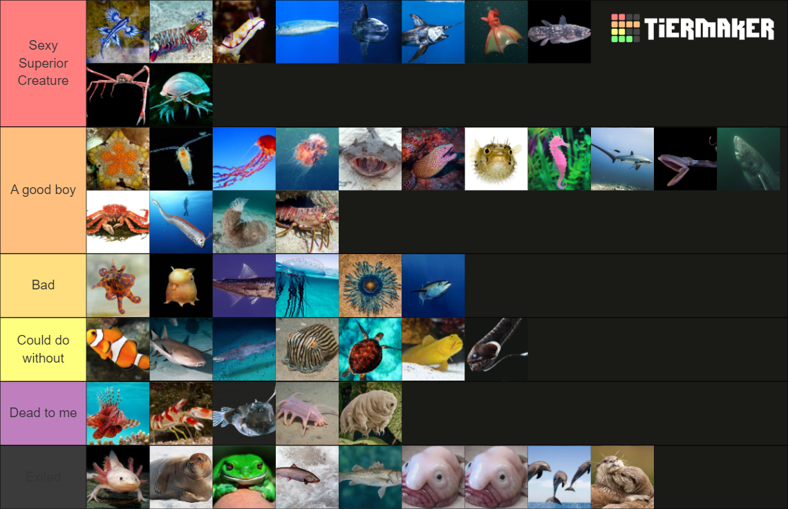 Ultimate sea creatures Tier List (Community Rankings) - TierMaker