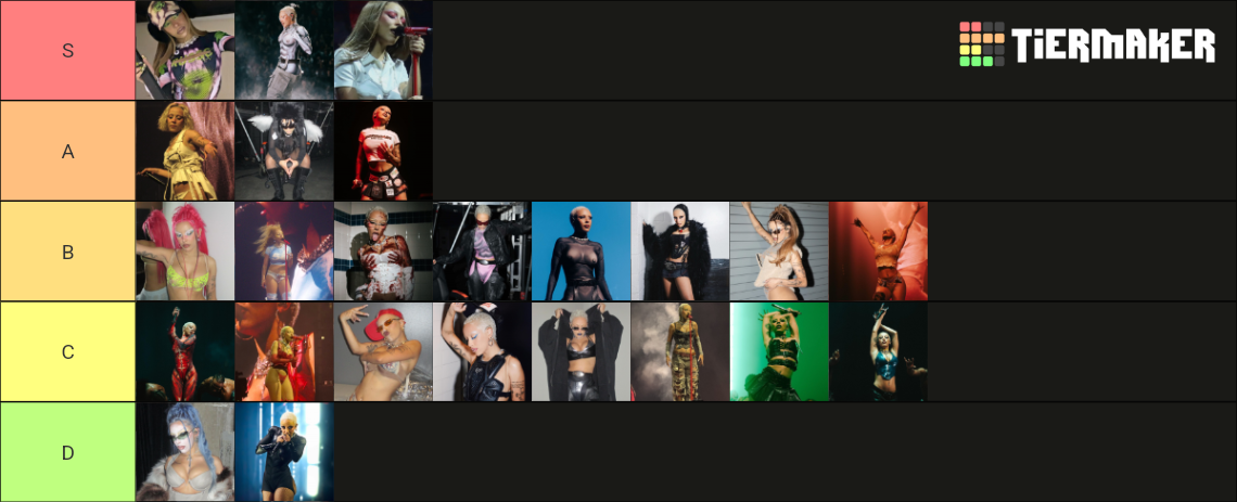 Doja Cat's Scarlet Tour Looks Tier List (Community Rankings) - TierMaker
