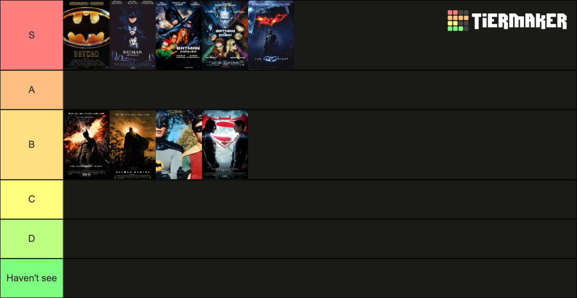 Batman movies Tier List (Community Rankings) - TierMaker