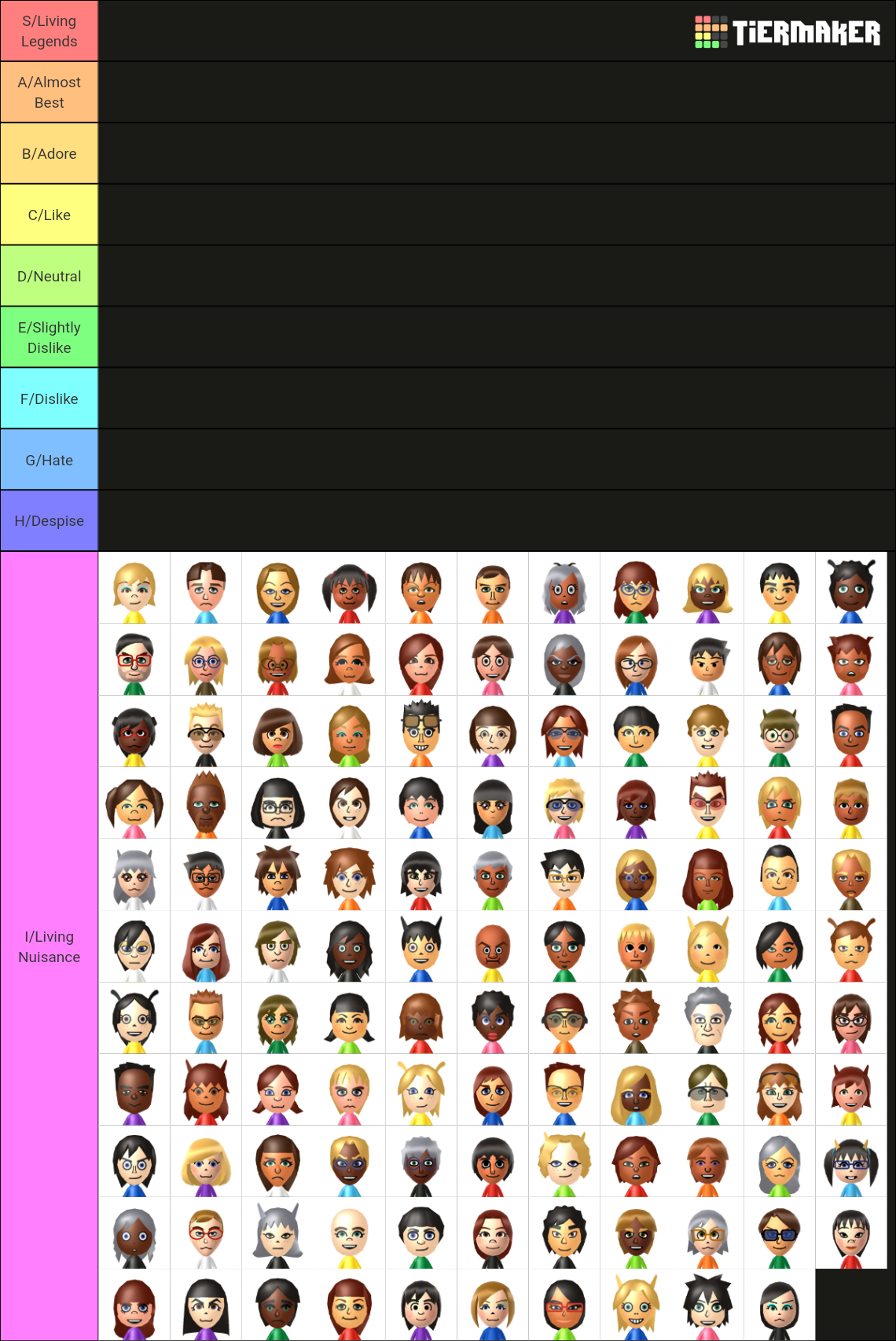 Toxic's New Mii Olympics CPU Mii Tier List (Community Rankings) - TierMaker
