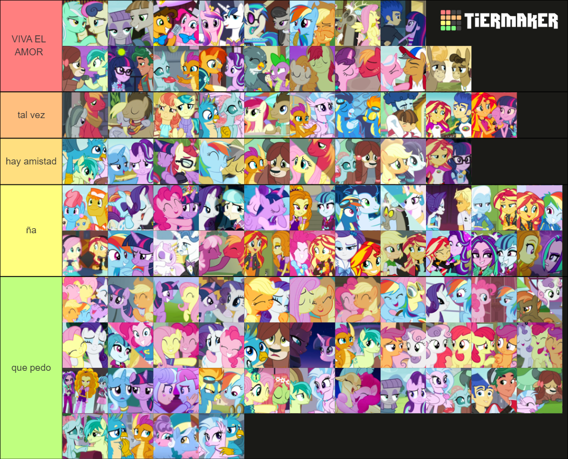 MLP:FiM/Equestria Girls Ships Tier List (Community Rankings) - TierMaker