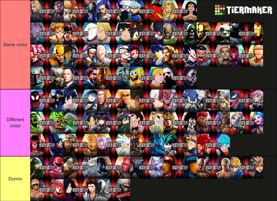 Death Battle Season 1 to 10 Tier List (Community Rankings) - TierMaker