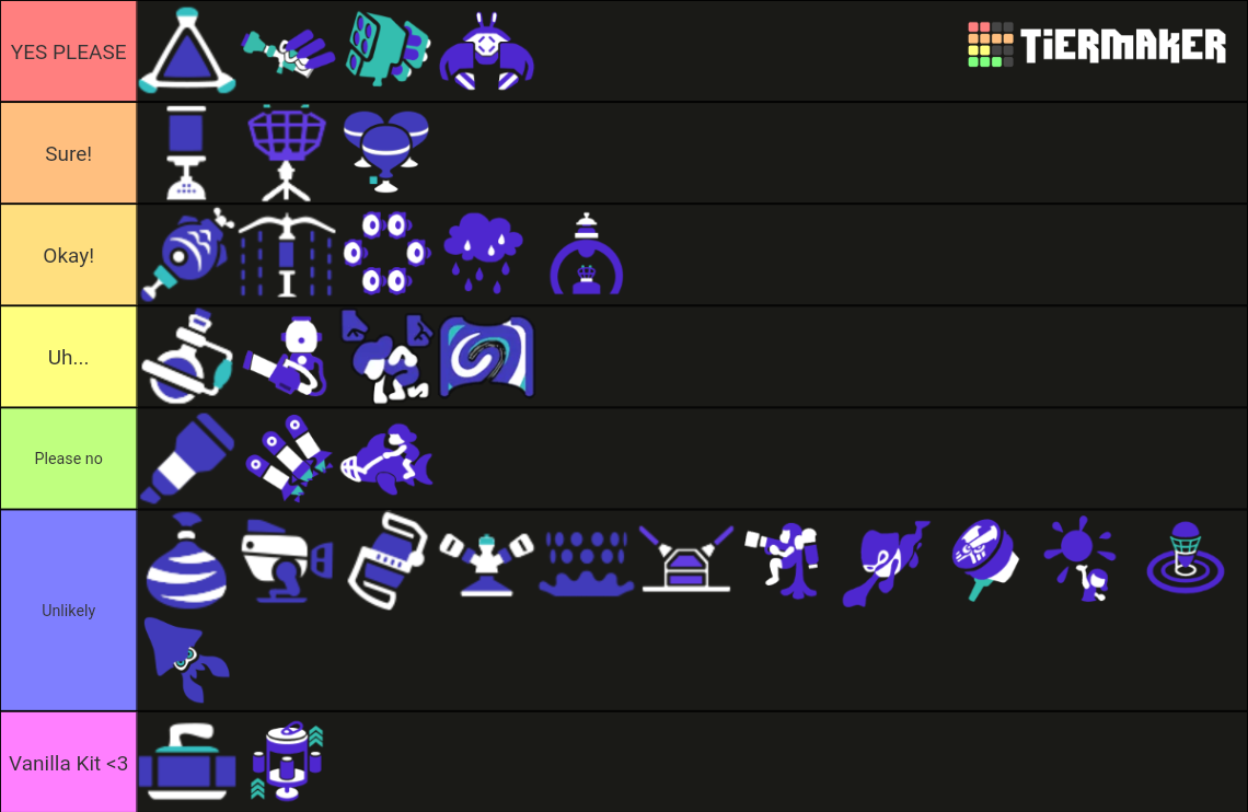Splatoon3 Sub and Special Tier List (Community Rankings) - TierMaker