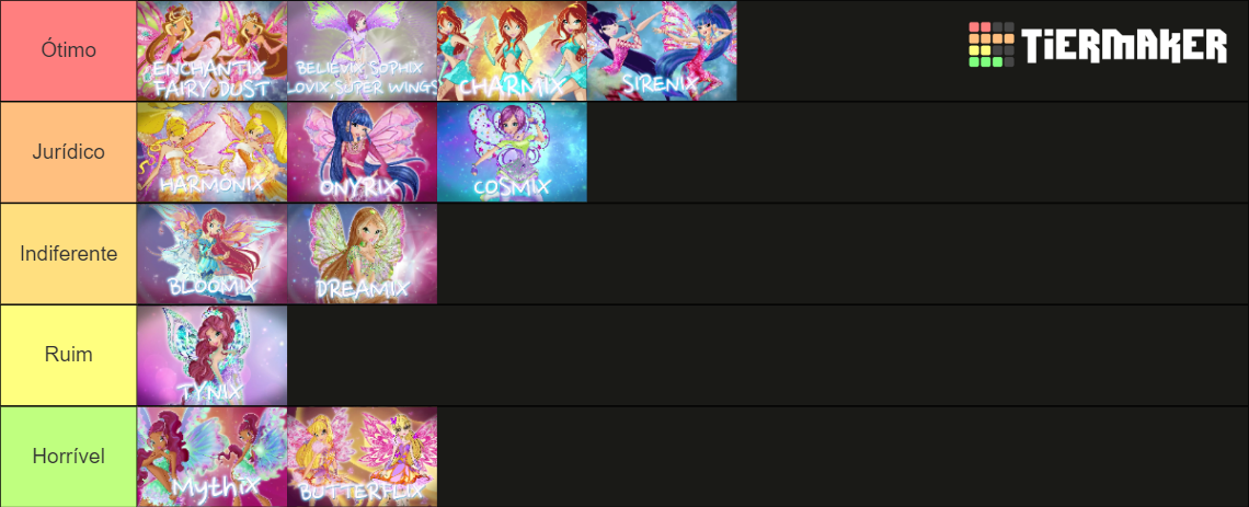 Winx Club Transformations Tier List (Community Rankings) - TierMaker