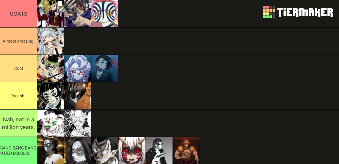Twelve Kizuki Demon Moons (Demon Slayer KnY) Tier List (Community Rankings) - TierMaker
