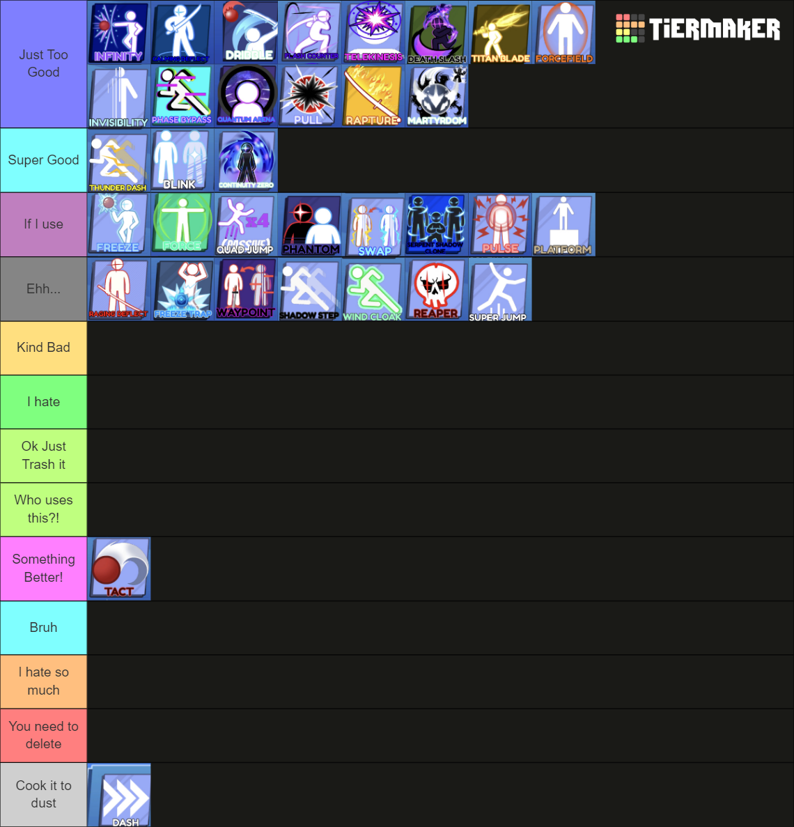 Blade ball Abilities Tier List (Community Rankings) - TierMaker