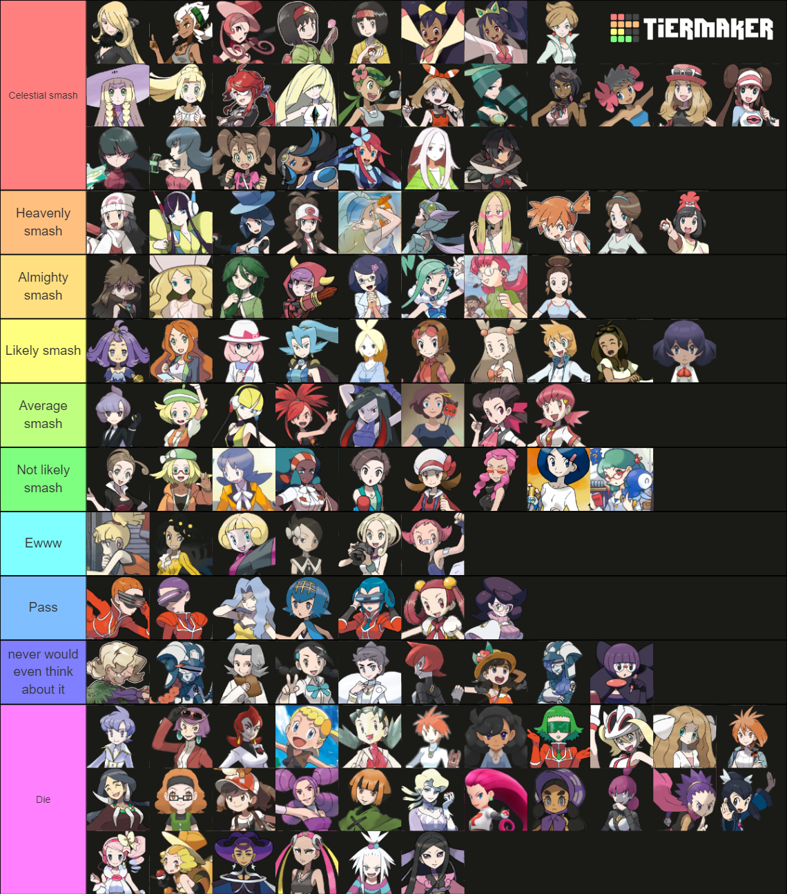 Pokemon Female Characters Tier List (Community Rankings) - TierMaker