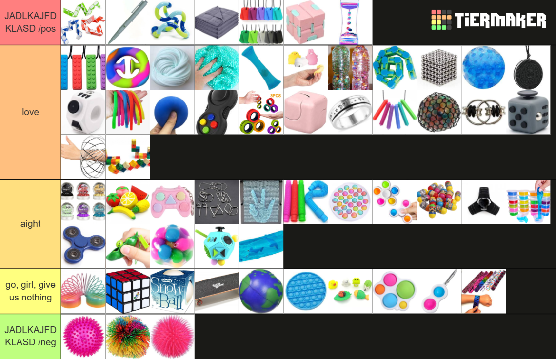 Stim, Sensory, and Fidget Toy Tier List (Community Rankings) - TierMaker