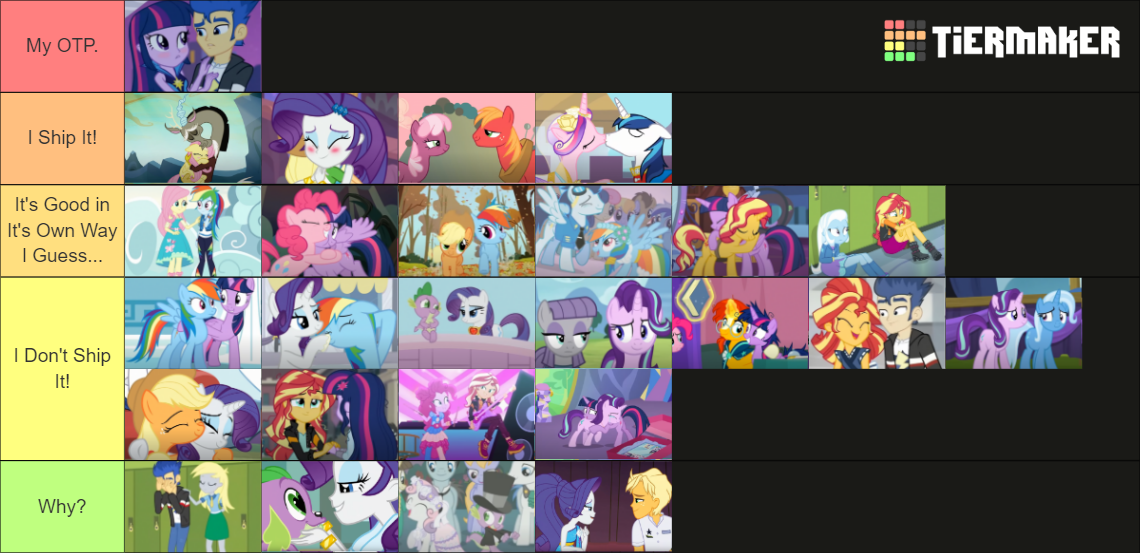 My Little Pony Ships Tier List (Community Rankings) - TierMaker