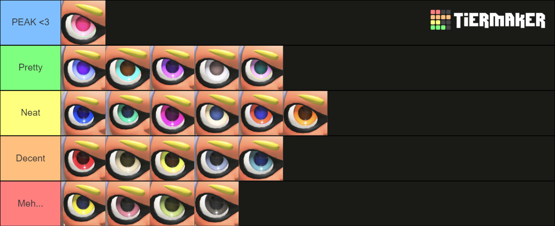 Splatoon 3 Eye Colors Tier List (Community Rankings) - TierMaker