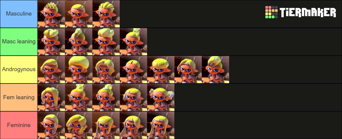Splatoon 3 Hair Styles Tier List (Community Rankings) - TierMaker
