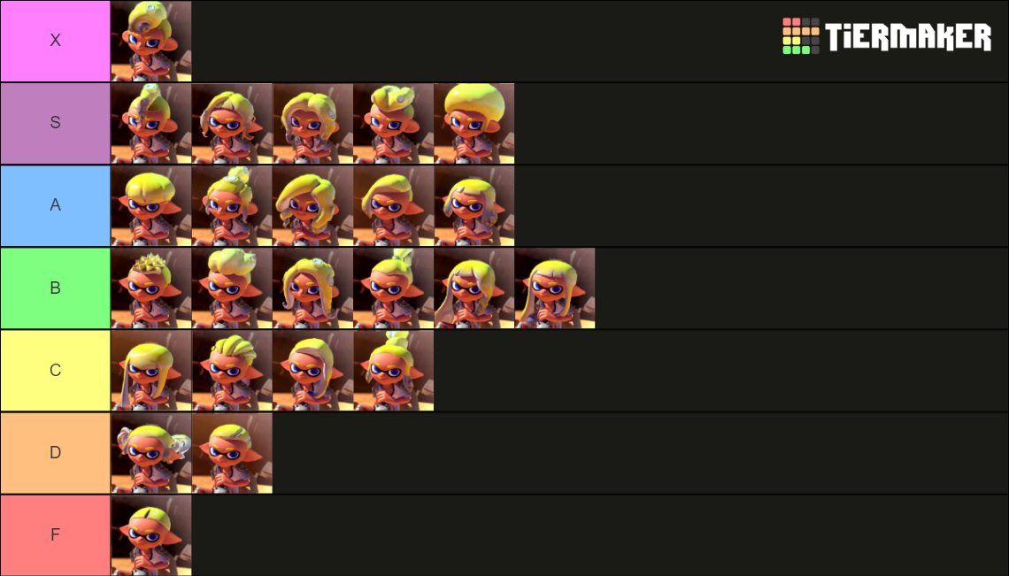 Splatoon 3 Hair Styles Tier List (Community Rankings) - TierMaker