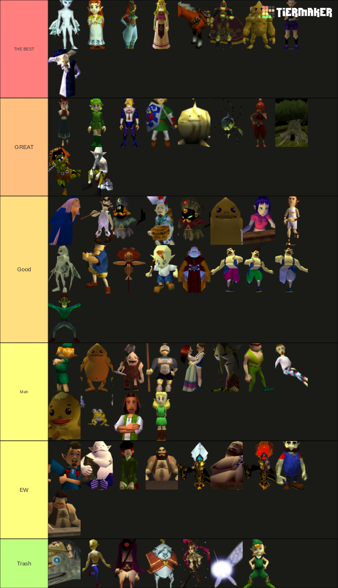 Best Zelda Ocarina of Time Characters Tier List (Community Rankings ...