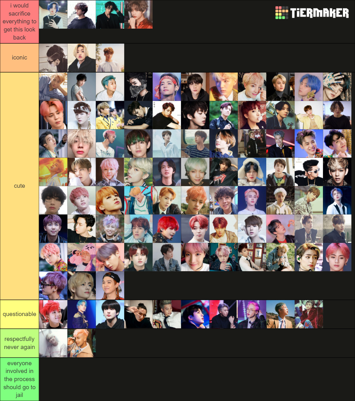 bts hair style ranking (2021) Tier List (Community Rankings) - TierMaker