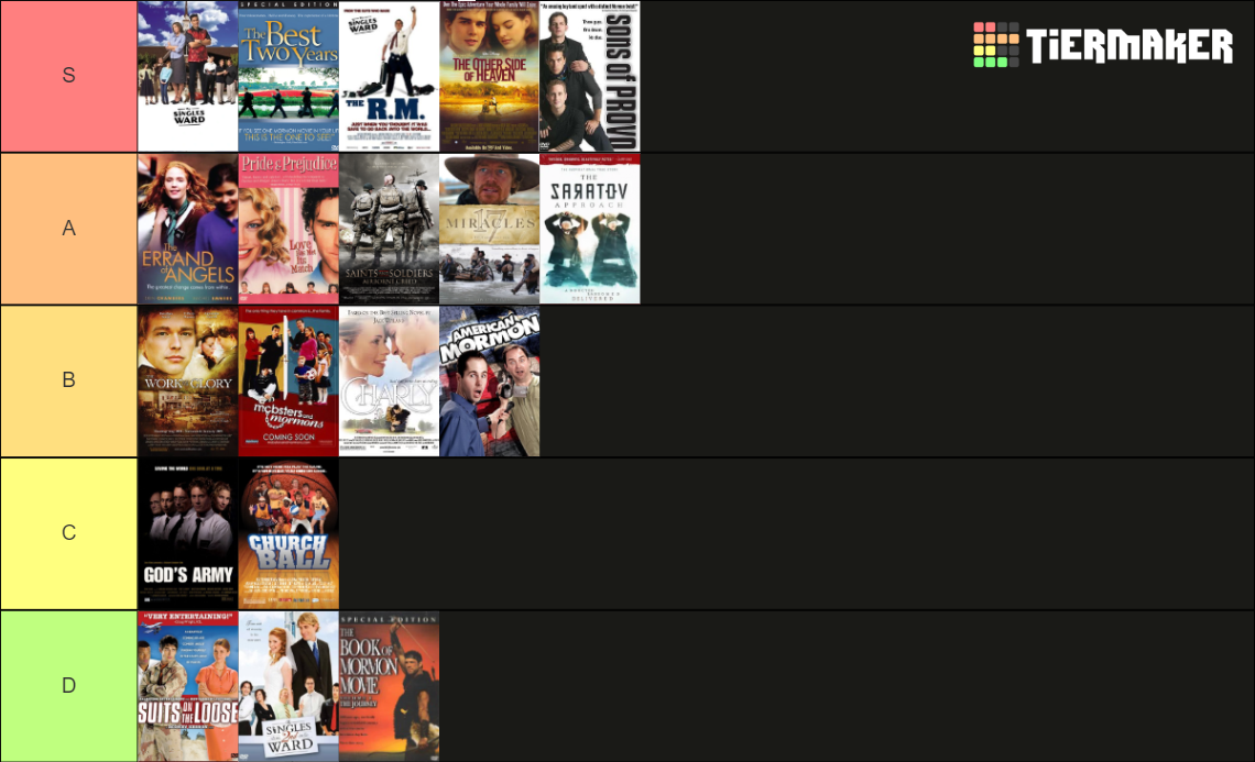Mormon Movies Tier List (Community Rankings) - TierMaker