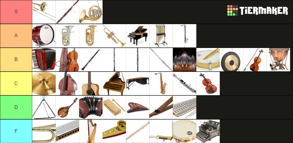 Orchestral instruments Tier List (Community Rankings) - TierMaker