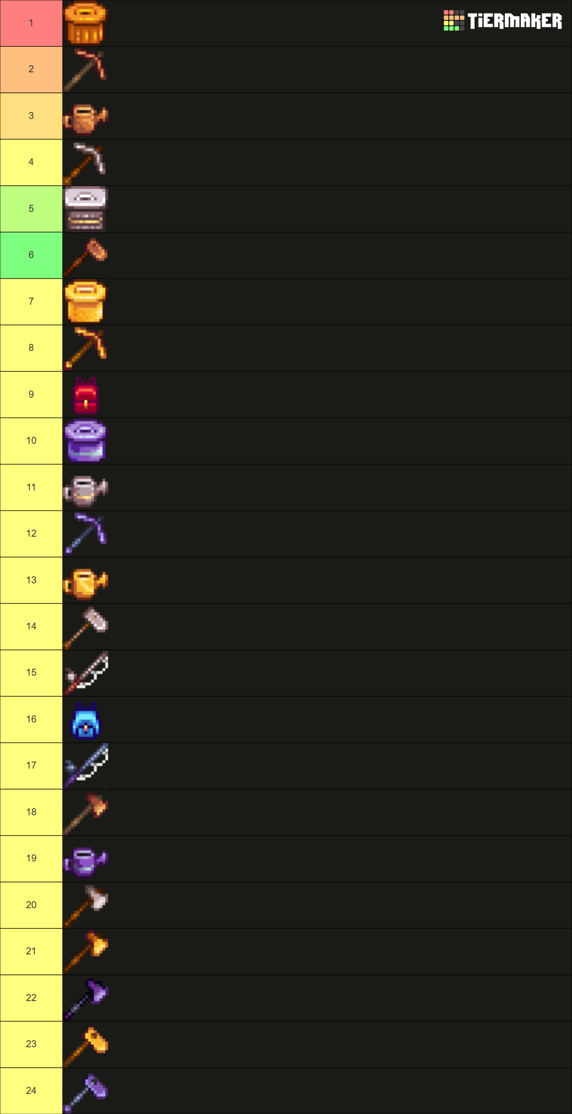 Stardew Valley Tools Tier List (Community Rankings) - TierMaker