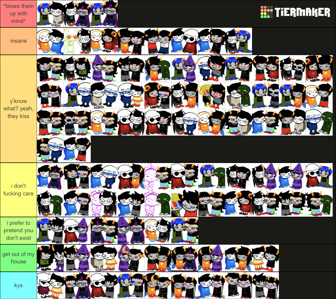Homestuck Ships ALL OF THEM Tier List (Community Rankings) - TierMaker