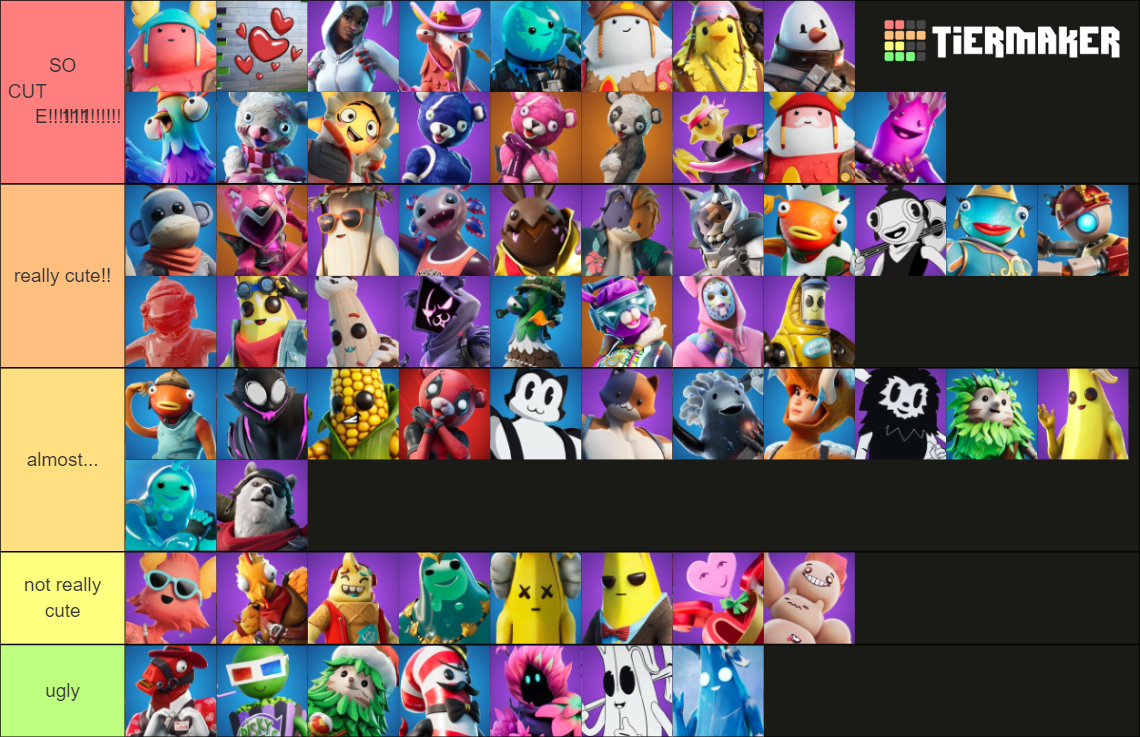 Cute fortnite skins tierlist Tier List (Community Rankings) - TierMaker