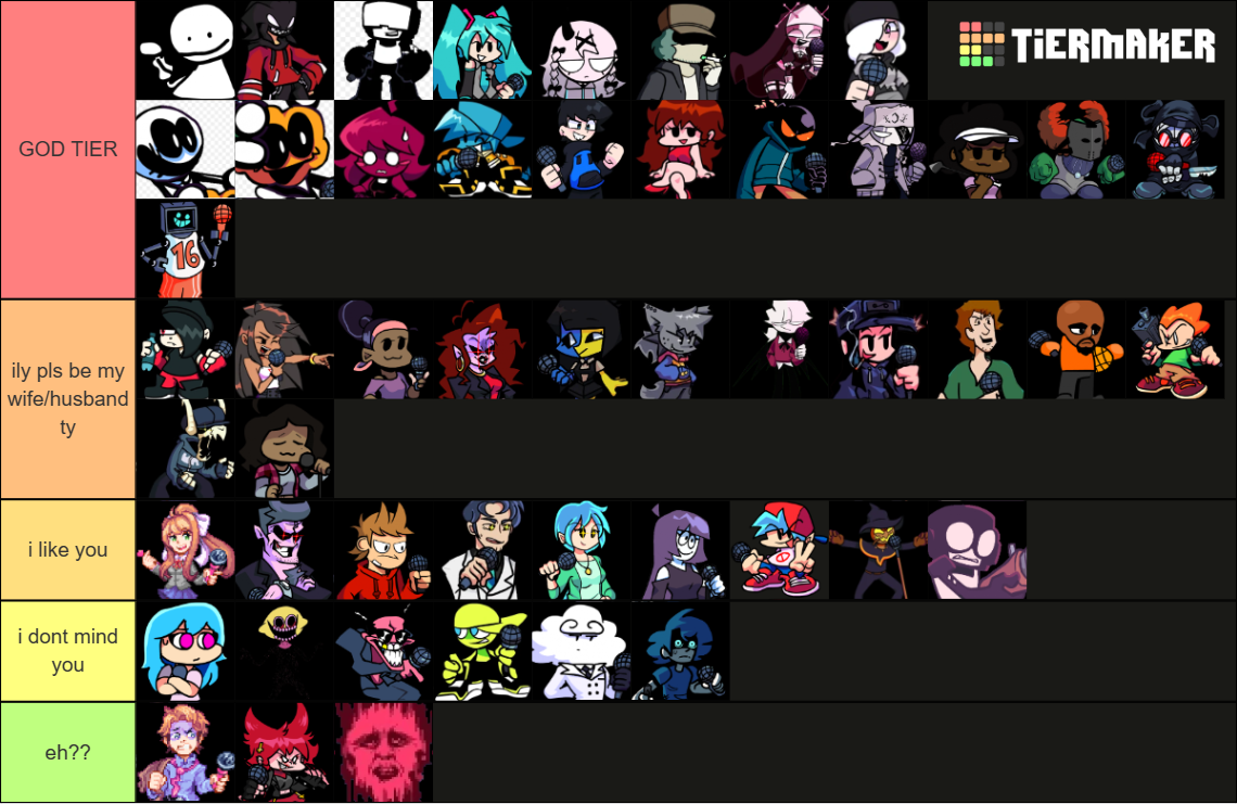 Favorite FNF Characters Tier List (Community Rankings) - TierMaker
