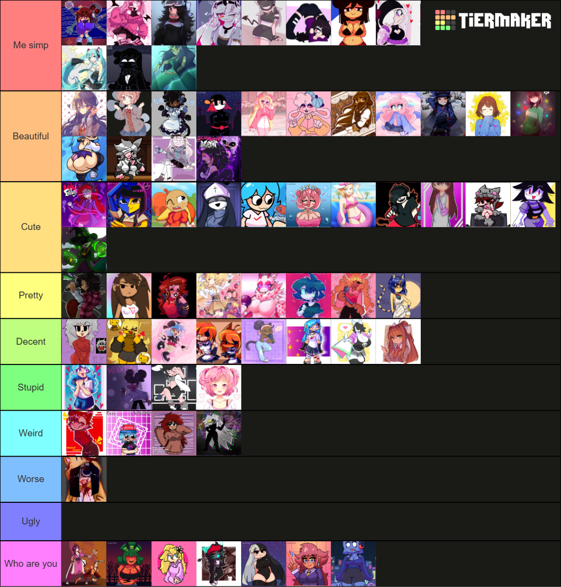 FNF women Tier List (Community Rankings) - TierMaker