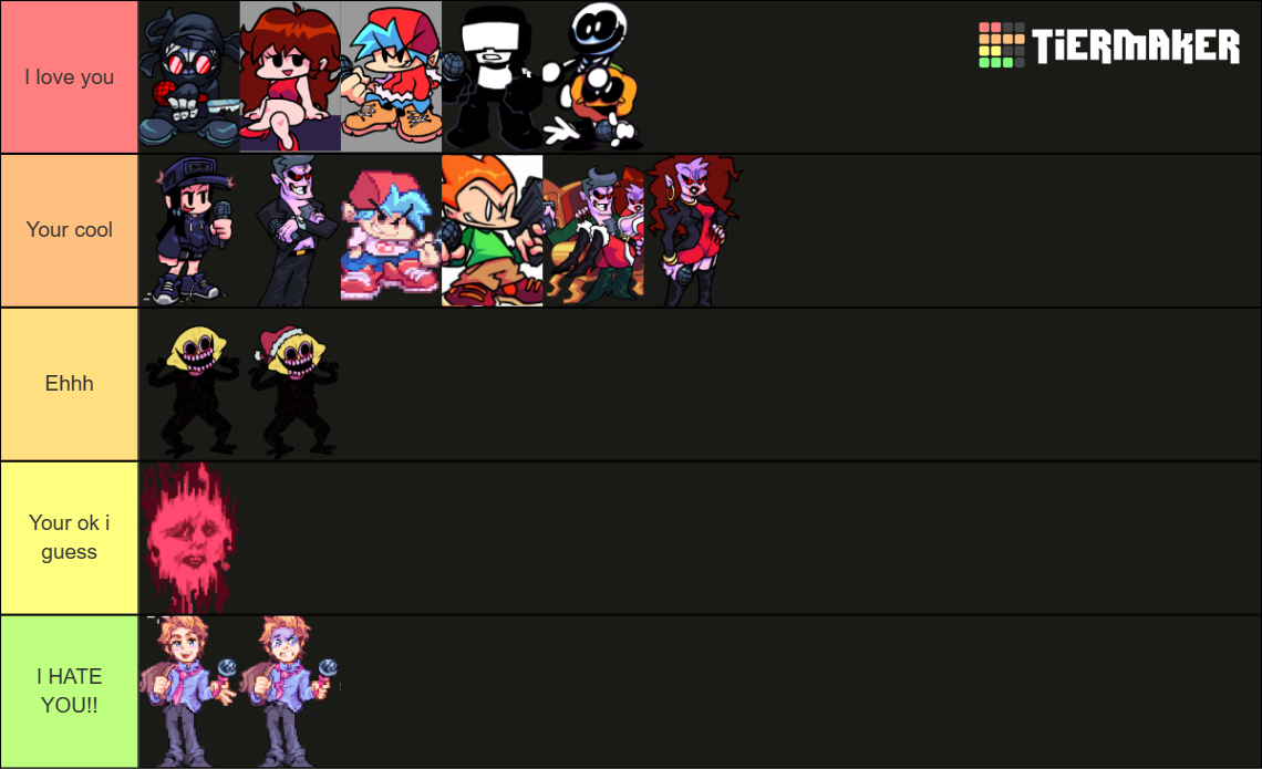 Friday Night Funkin' Characters Tier List (Community Rankings) - TierMaker