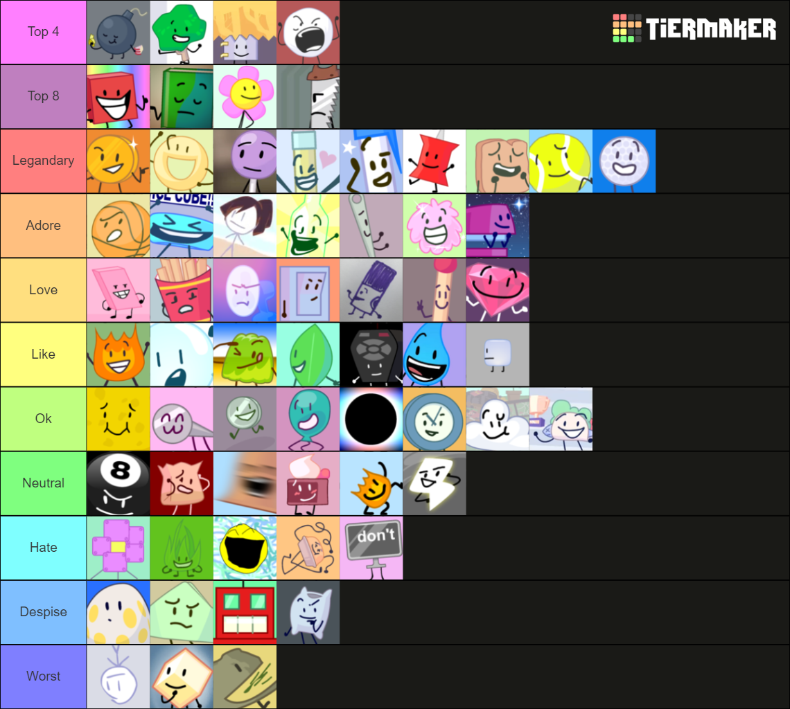 All 64 BFB Characters Tier List (Community Rankings) - TierMaker