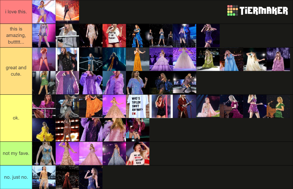Eras Tour Outfit Tier List (Community Rankings) - TierMaker
