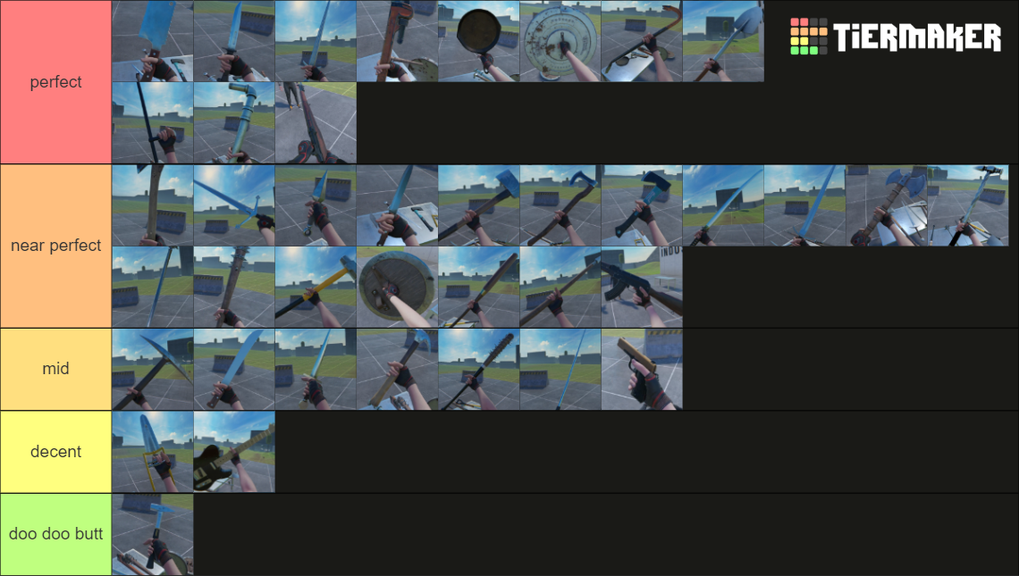 Bonelab Melee Weapons Tier List (Community Rankings) - TierMaker