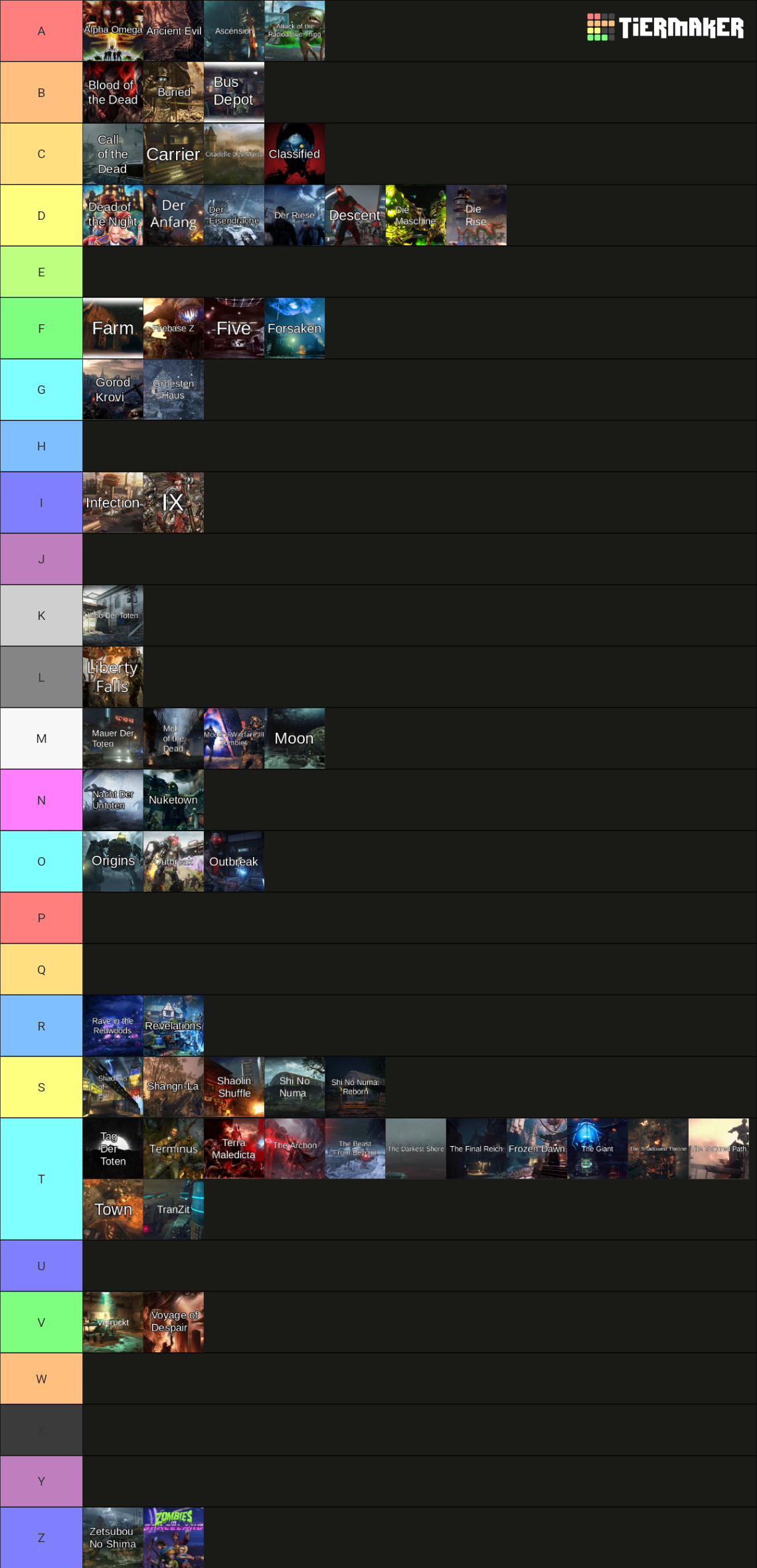Recent Call of Duty Tier Lists - TierMaker