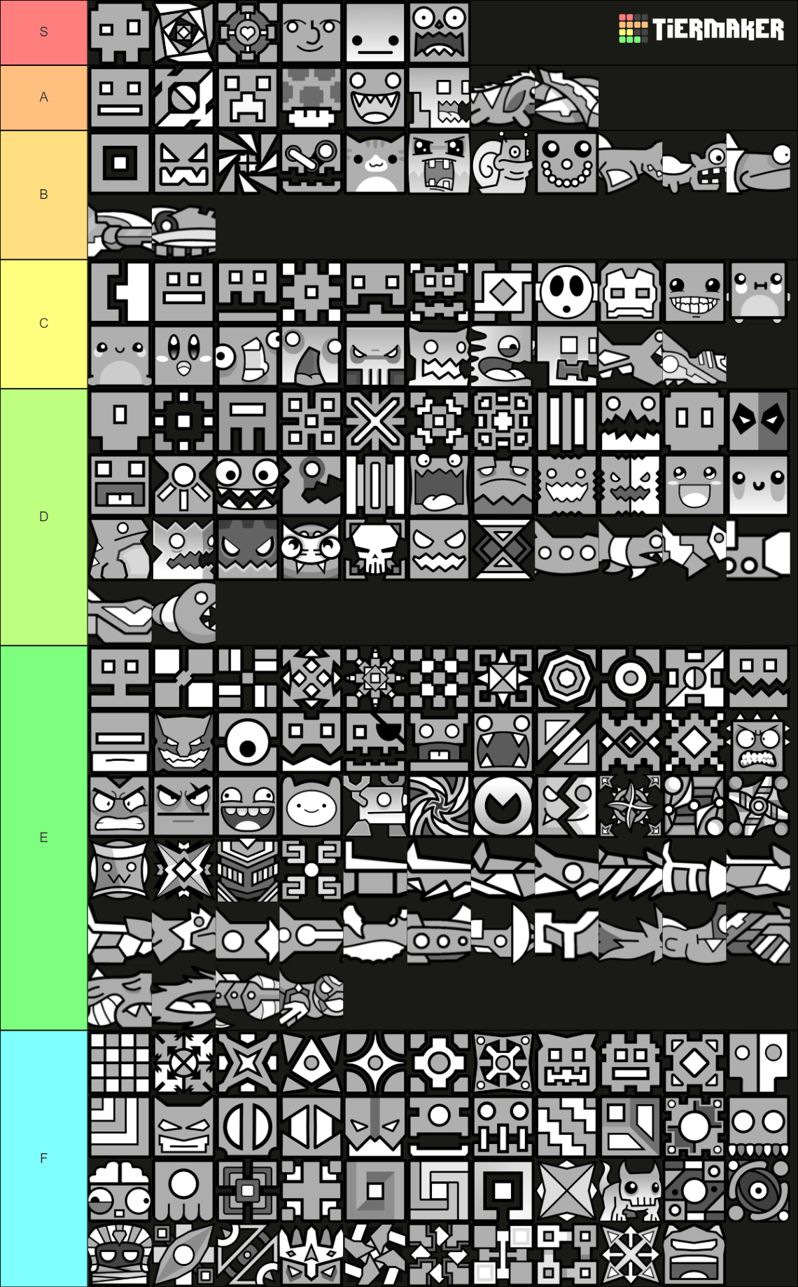 Geometry Dash All Icons Tier List (Community Rankings) - TierMaker