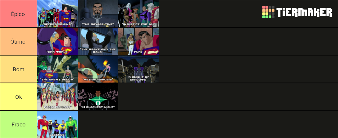Justice League & Justice League Unlimited Episode Tier List (Community ...