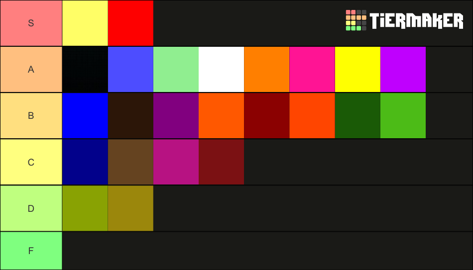 color Tier List (Community Rankings) - TierMaker