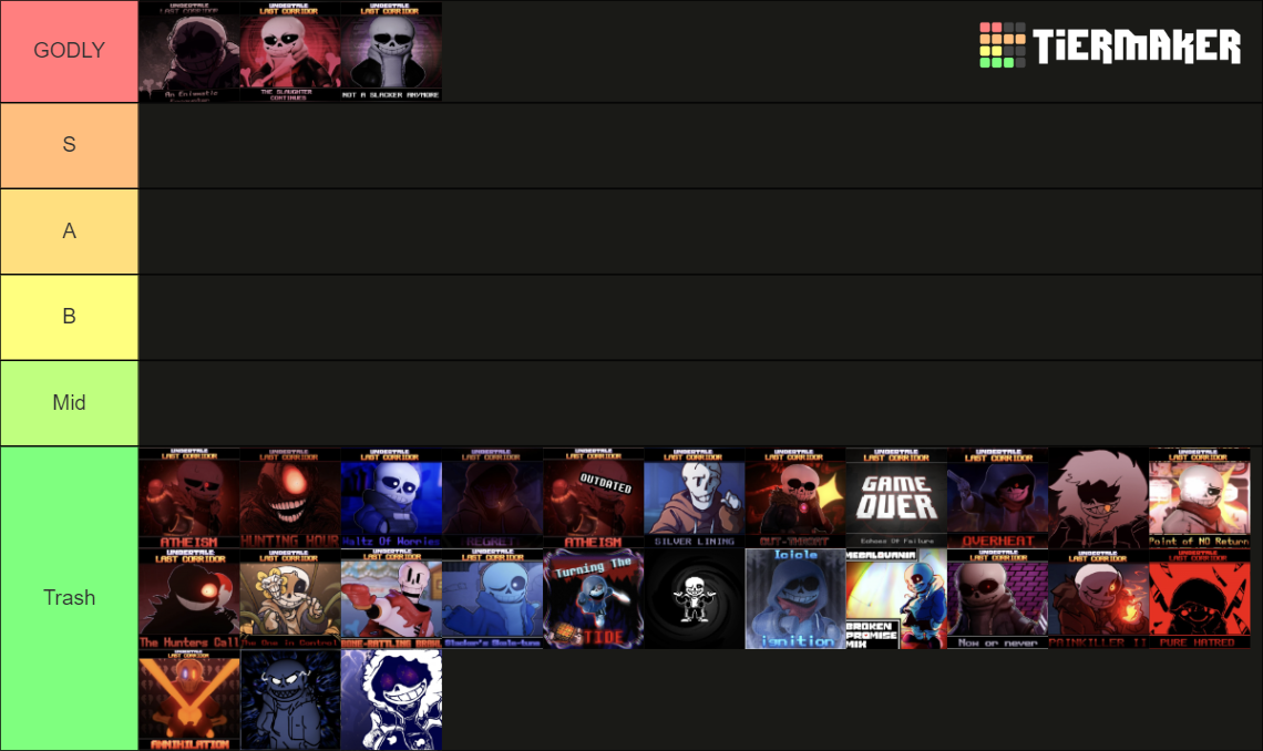 Undertale: Last Corridor Music tierlist Tier List (Community Rankings ...