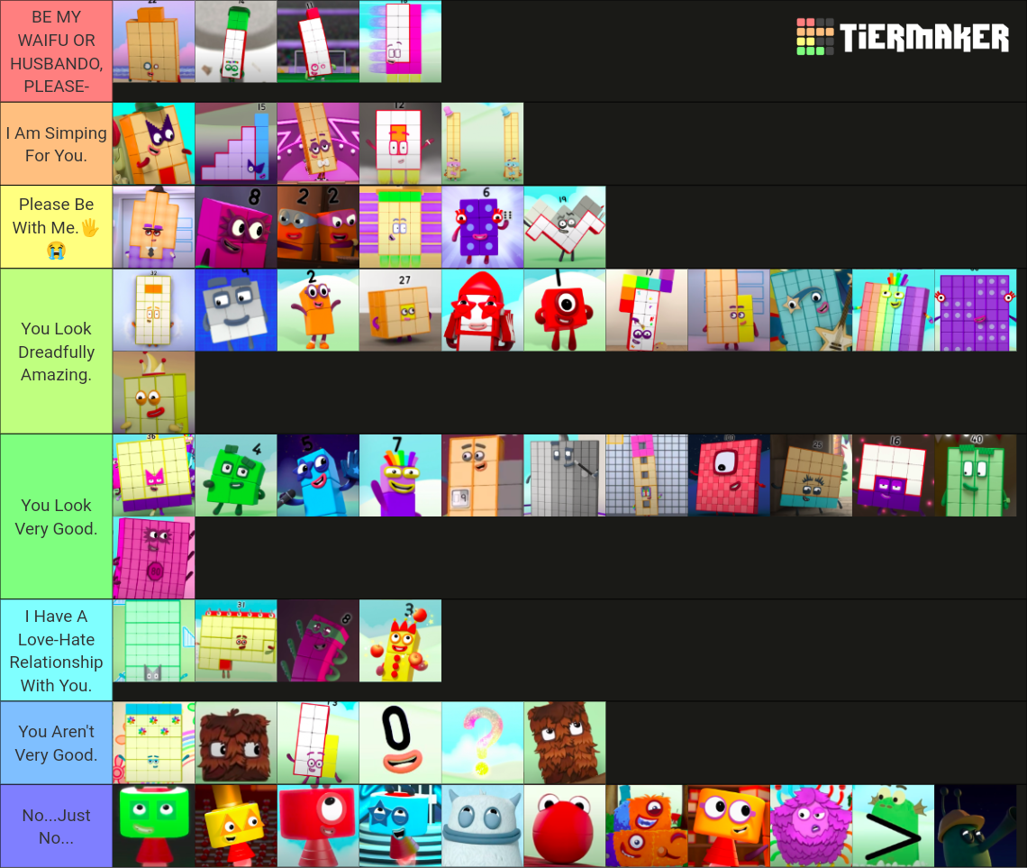 Numberblocks (Updated) Tier List (Community Rankings) - TierMaker