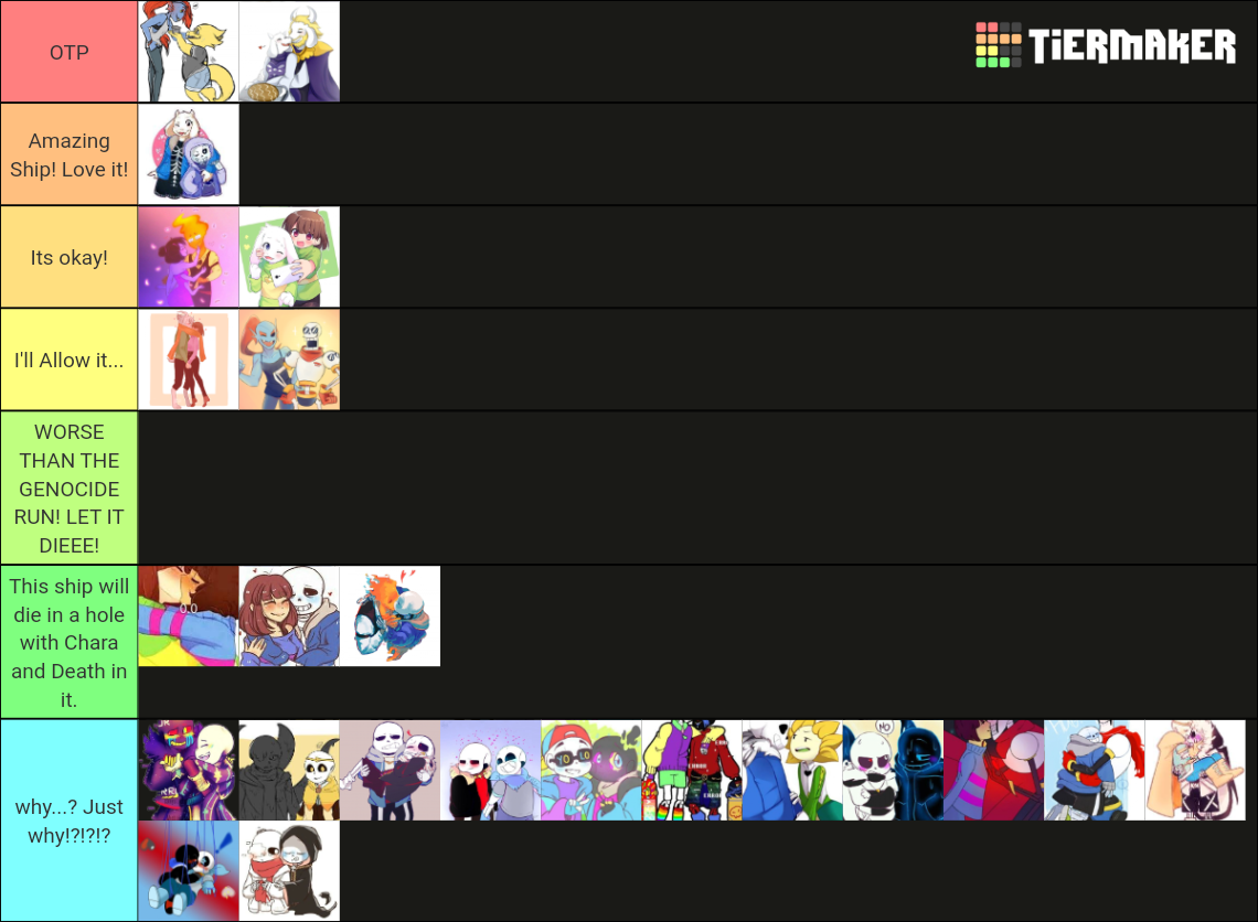 Undertale Ships Tier List (Community Rankings) - TierMaker