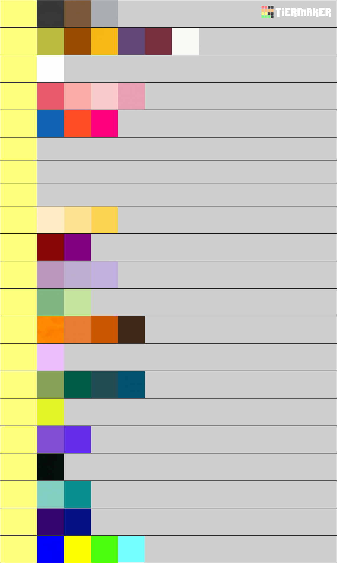 50 colors Tier List (Community Rankings) - TierMaker