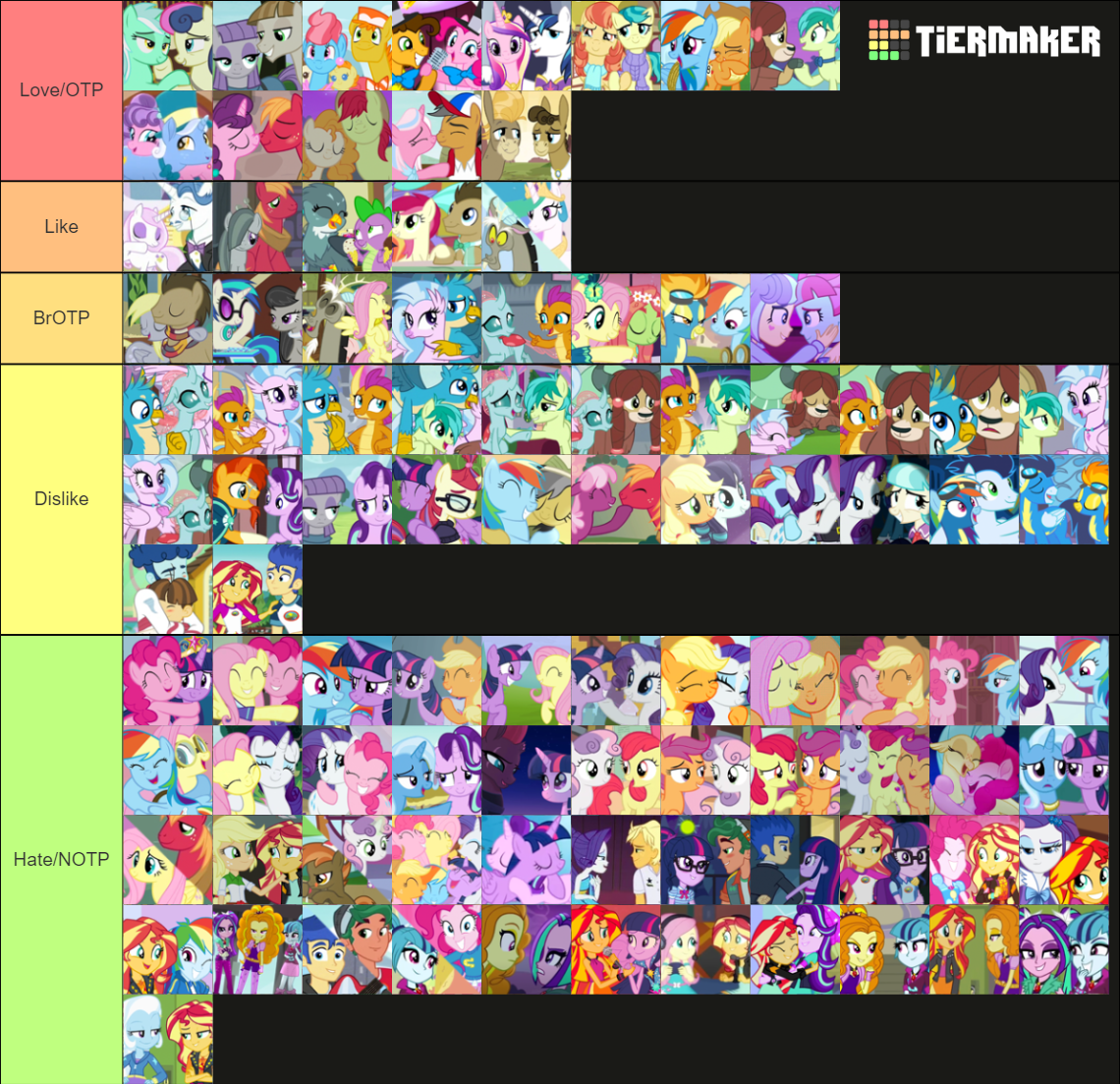 MLP:FiM/Equestria Girls Ships Tier List (Community Rankings) - TierMaker