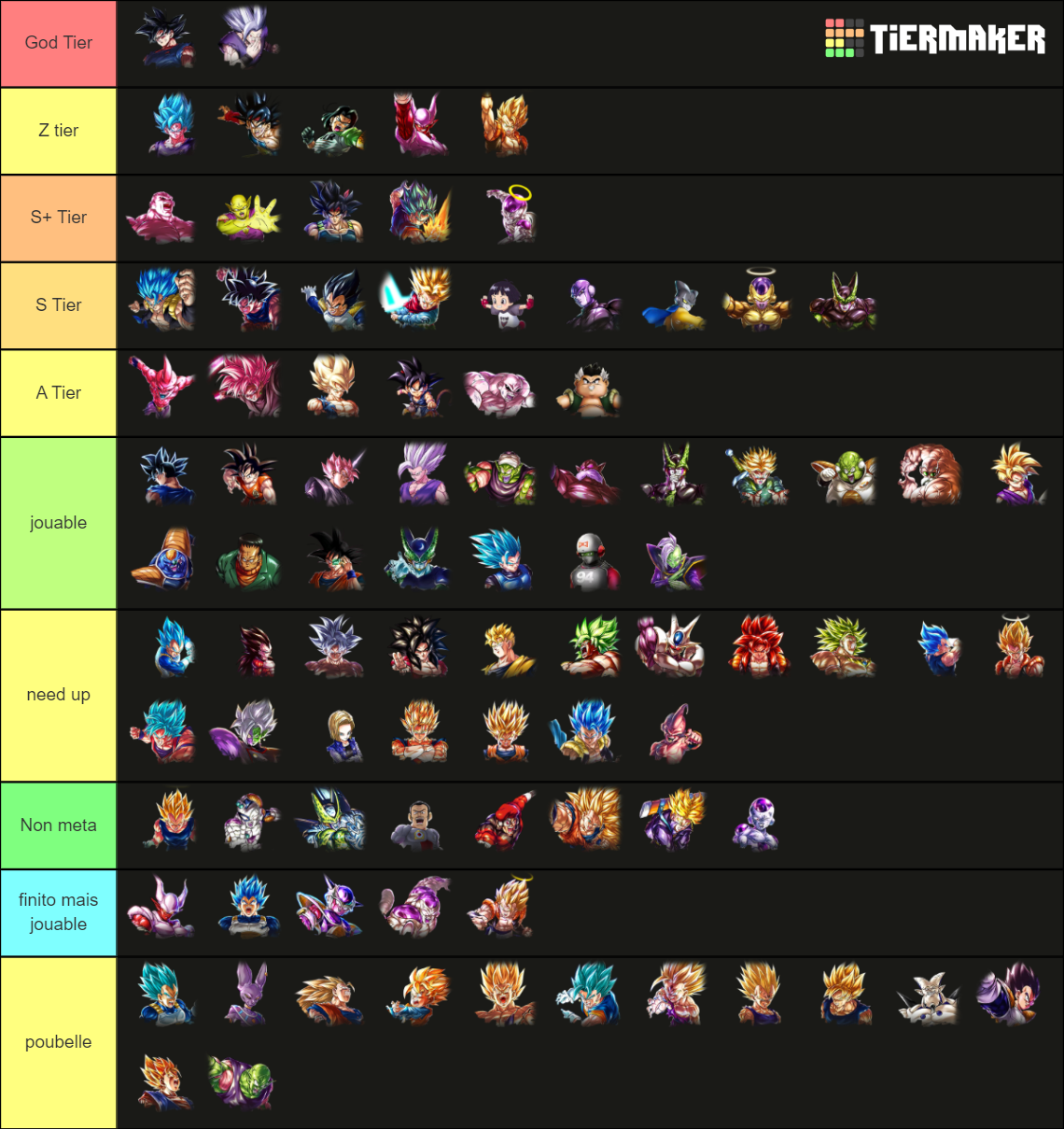 DB LEGENDS CHARACTERS PARTIE 1 LEGENDS FESTIVAL 2023 Tier List ...